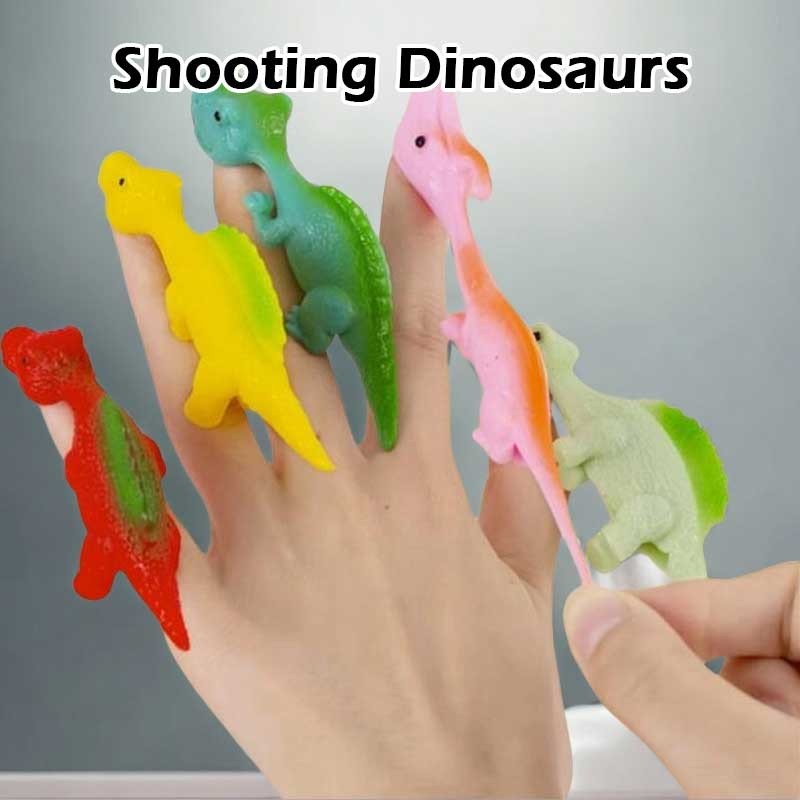 Flying Fun Finger Dinosaur Toy Novelty Sticky Catapulted Ejection ...