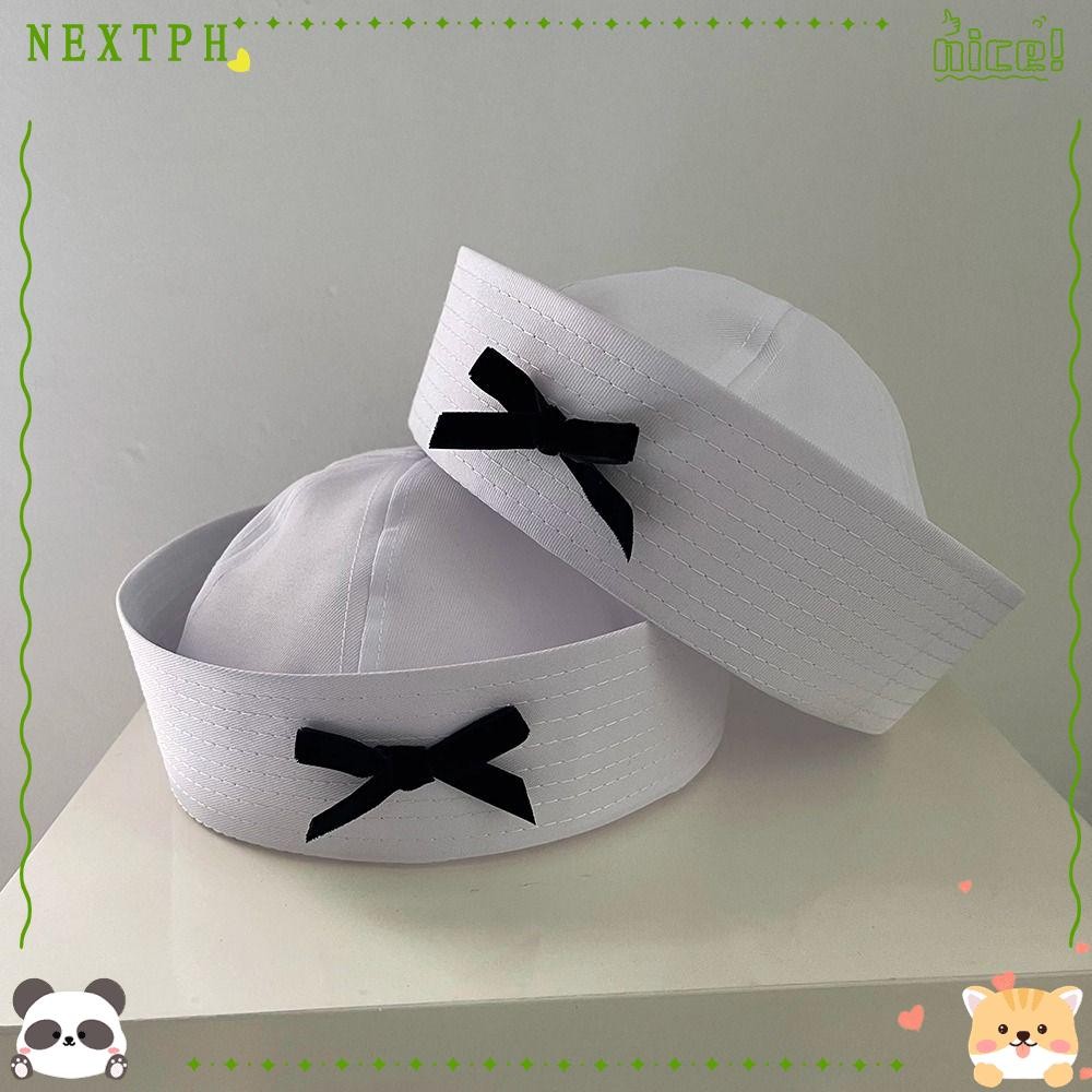 NEXTPH Sailor Hat, Casual Cute Beret Hats, Summer Bow UV Protection ...