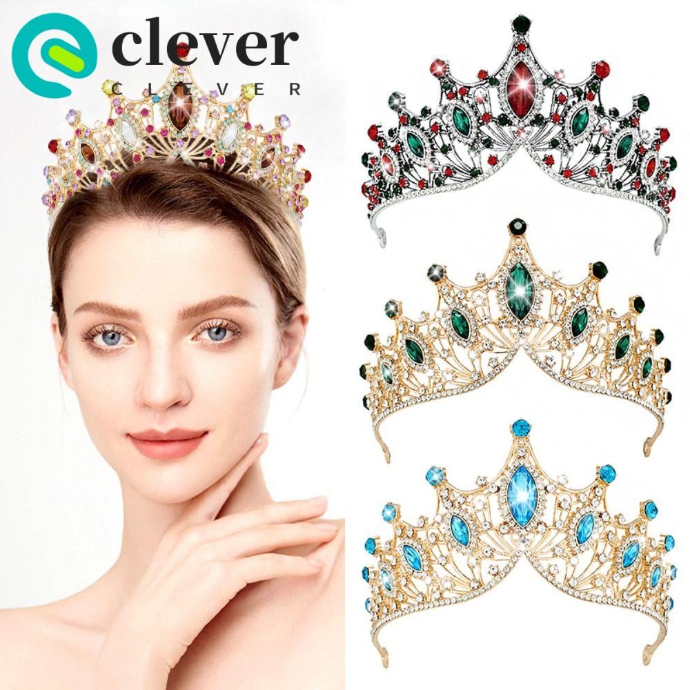 CLEVER Queen Crown, Alloy Pageant Bridal Crown, Fashion Baroque Cosplay ...