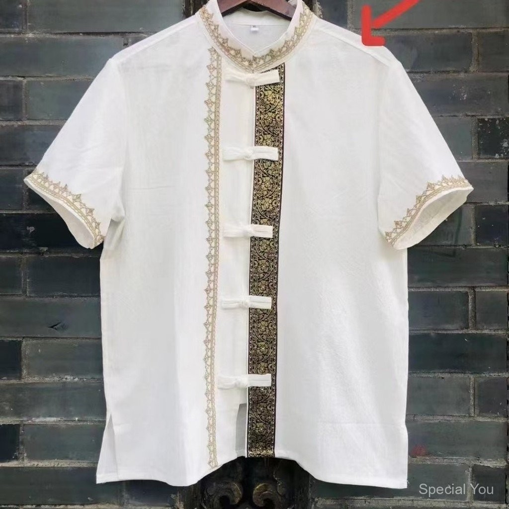 Ready stock Phu Thai Traditional Shirt Short Sleeves Top Shirt Muslim ...