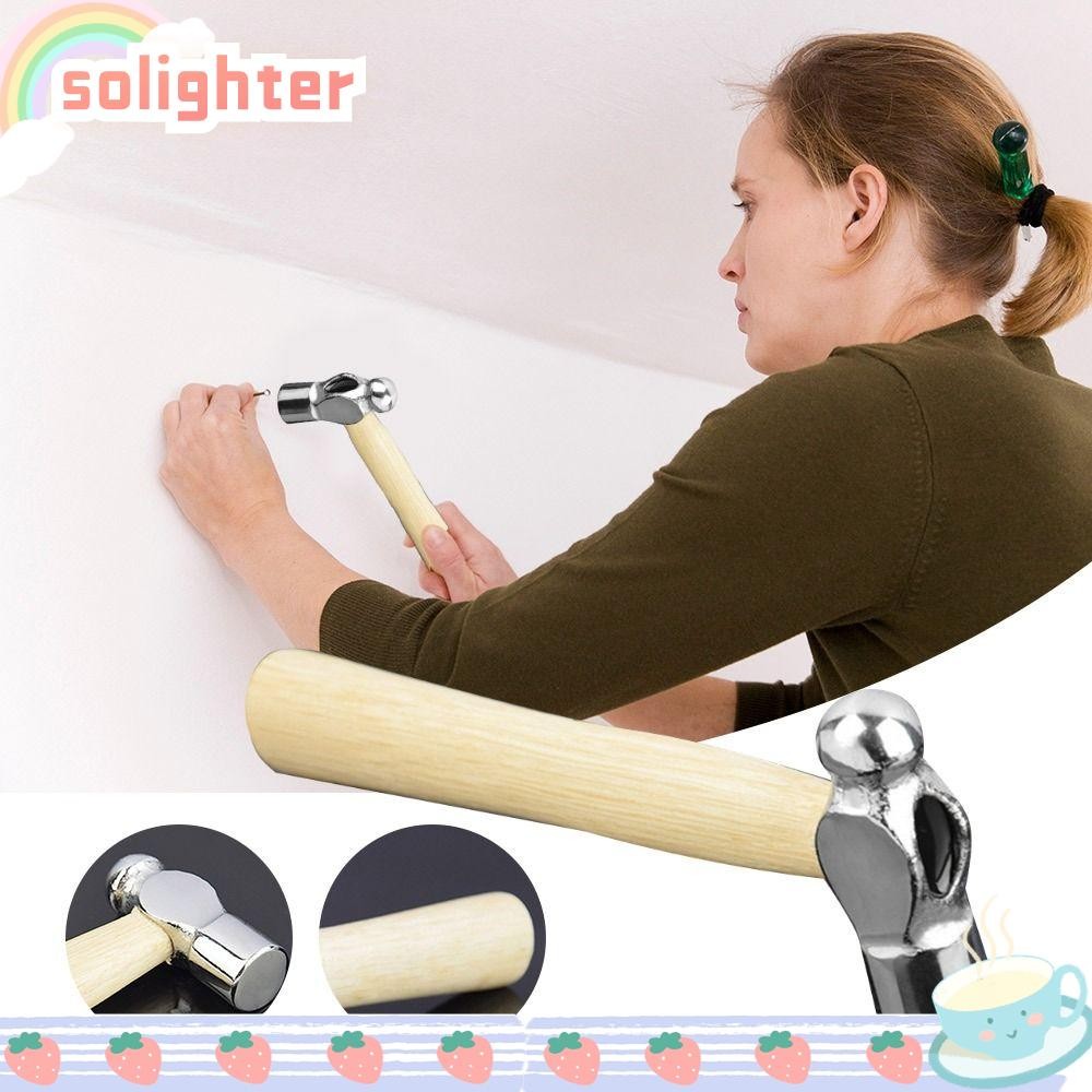 SOLIGHTER Mini Hammer, Wooden Handle Hand Hammers Smashing , Multi ...