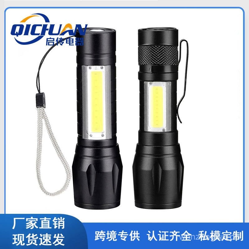 Multifunctional Flashlight Strong Light Portable COB Side Light Mini ...