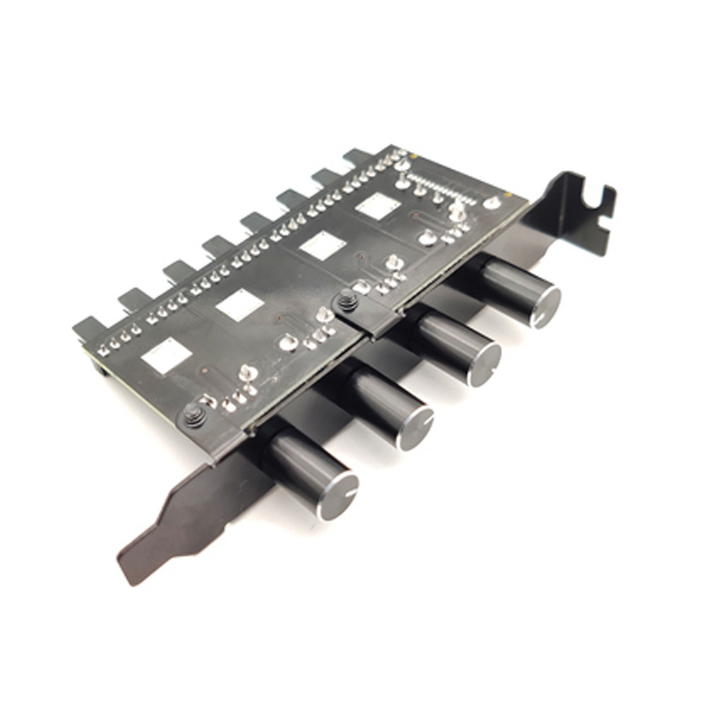 PC 8 Channels Fan Hub 4 Knobs PCI Bracket Cooling Fan Speed Controller ...