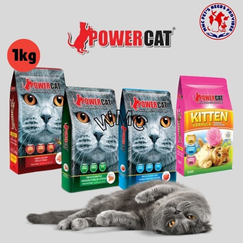 1kg Power Cat Repacked Powercat Halal Organic Cat Dry Food Adult Kitten ...