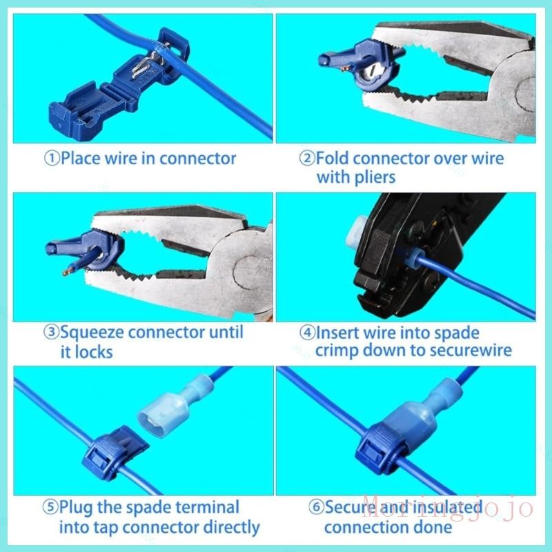 JoJo 200pcs T Tap Wire Splices Connector Set Assortment for Easy Cable ...