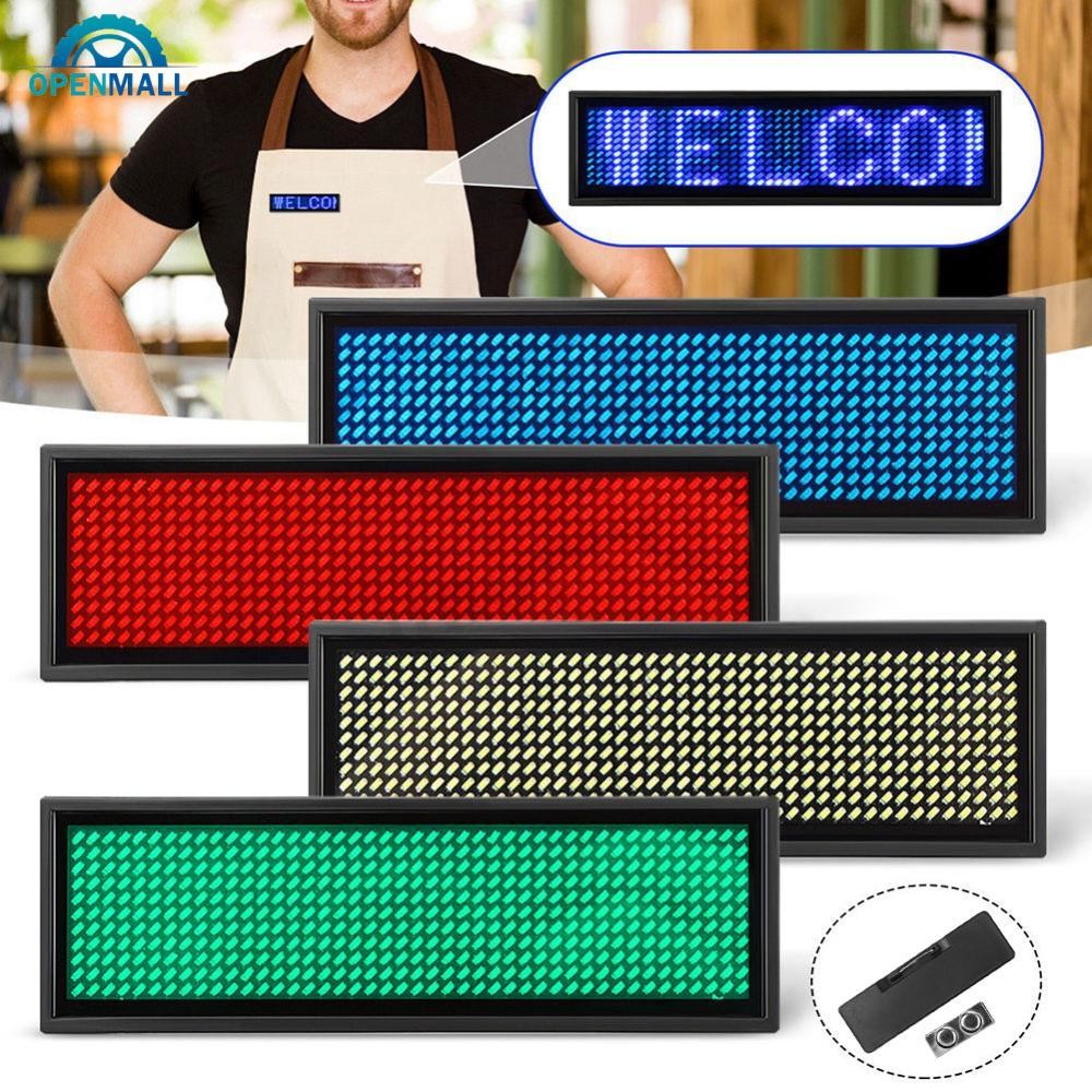 OPENMALL Mini LED Digital Programmable Rechargeable Scrolling Name ...