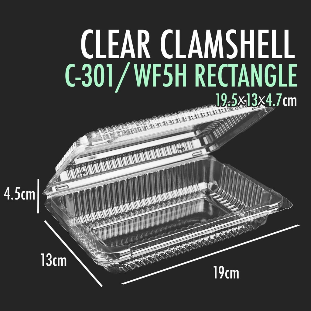 100pcs Clamshell Plastic Food Container Box Disposable Graham Ball ...