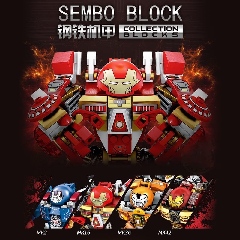 Compatible with Lego Iron Man Anti-Hulk Mech Building Blocks Boy Armor ...