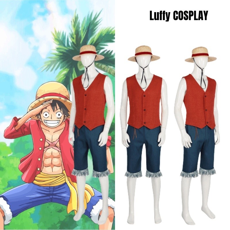 Anime One Piece Luffy Real-life Movie Cosplay Costume Outfits Halloween ...