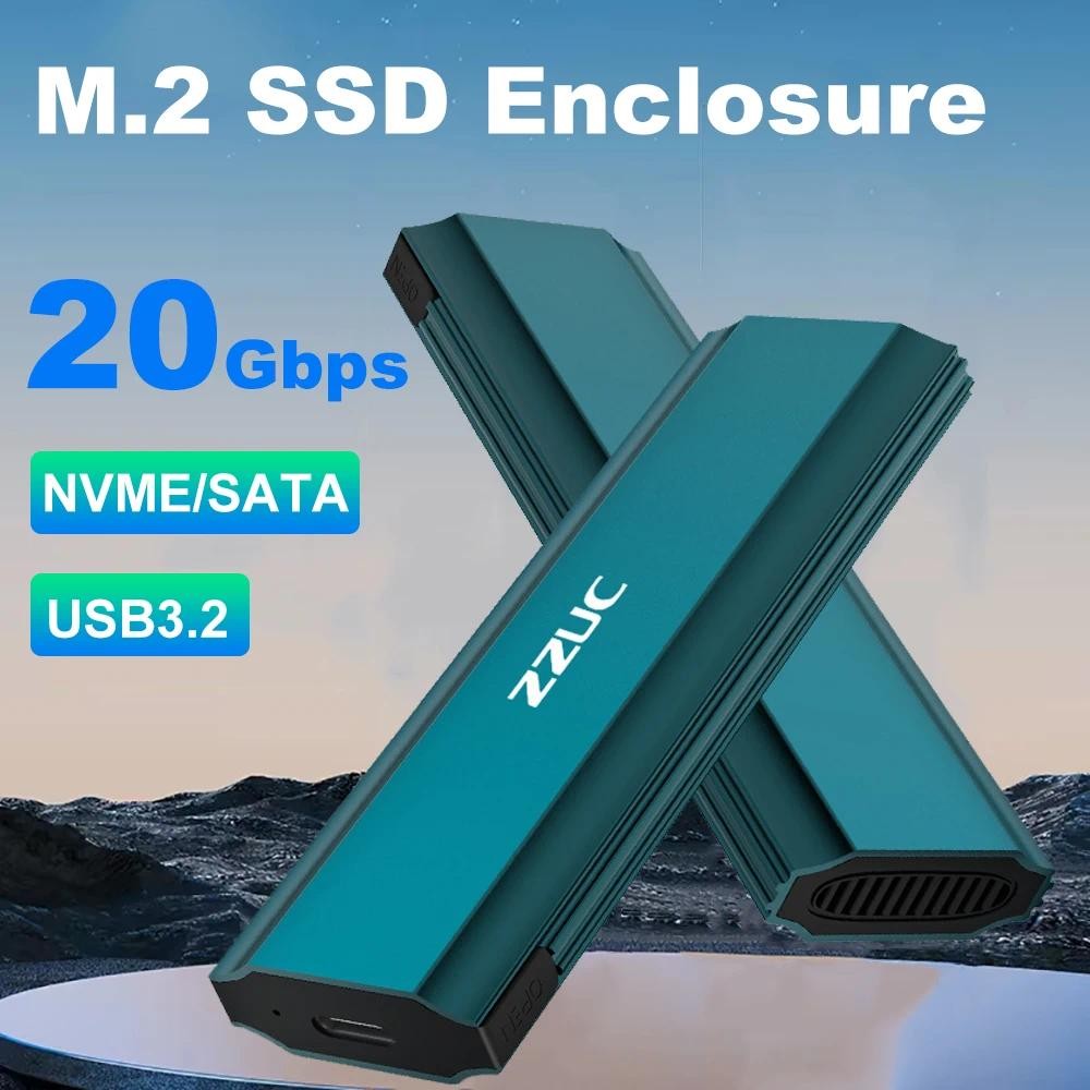 M2 SSD Case M.2 NVMe to USB C 3.2 Gen2 20Gbps NVMe PCIe SSD Enclosure ...