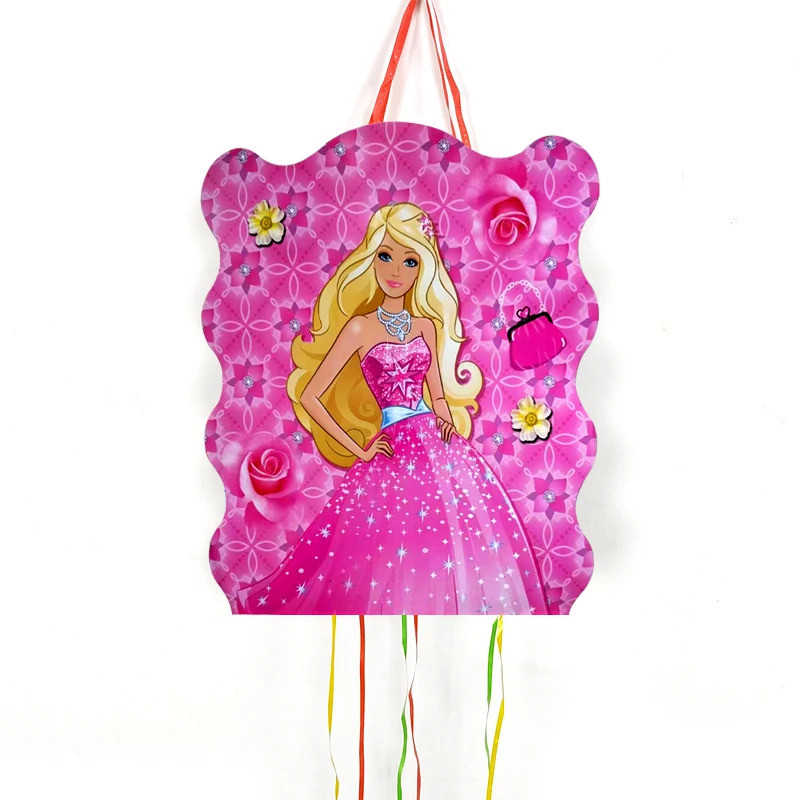 1pcs/lot Pink Girl Barbie Theme Pinatas Kids Favors Happy Birthday ...