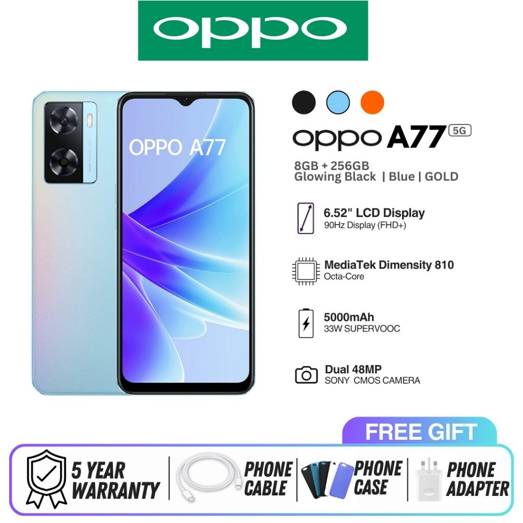 OPPO A77 | 8GB RAM + 128GB ROM | Android Phone l 33W SuperVOOC Flash ...