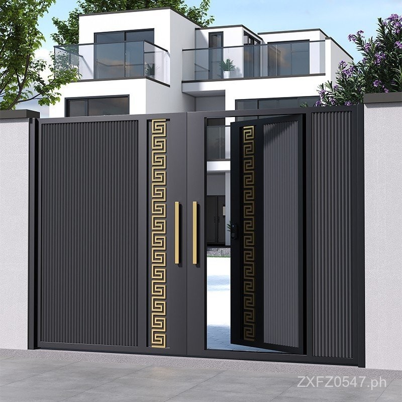 Yuanzi Courtyard Gate Mother and Child Villa Main Gate Iron Art Rural ...