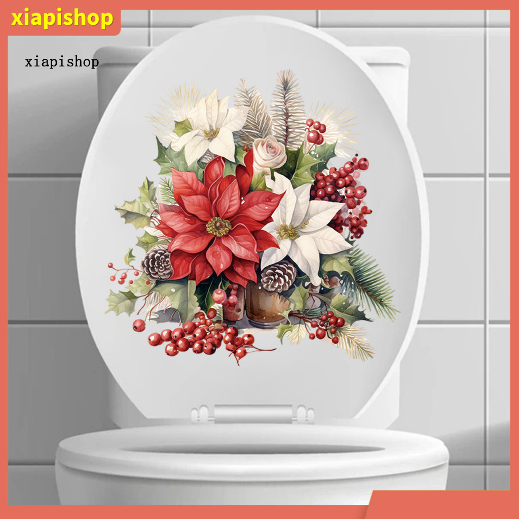 XPS Floral Toilet Sticker Decorative Floral Sticker Floral Toilet Lid ...