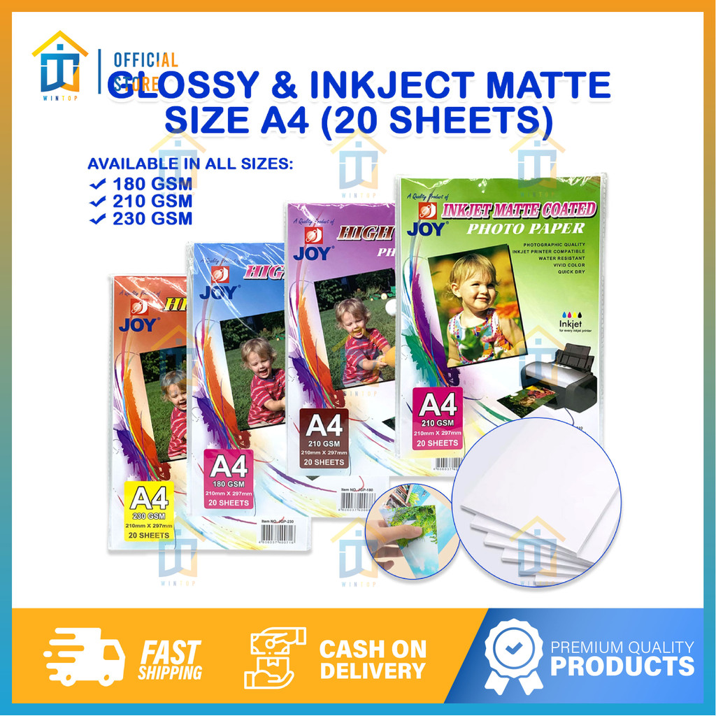 Wintop Premium Photo Paper – High Glossy & Matte Coated Inkjet Paper ...