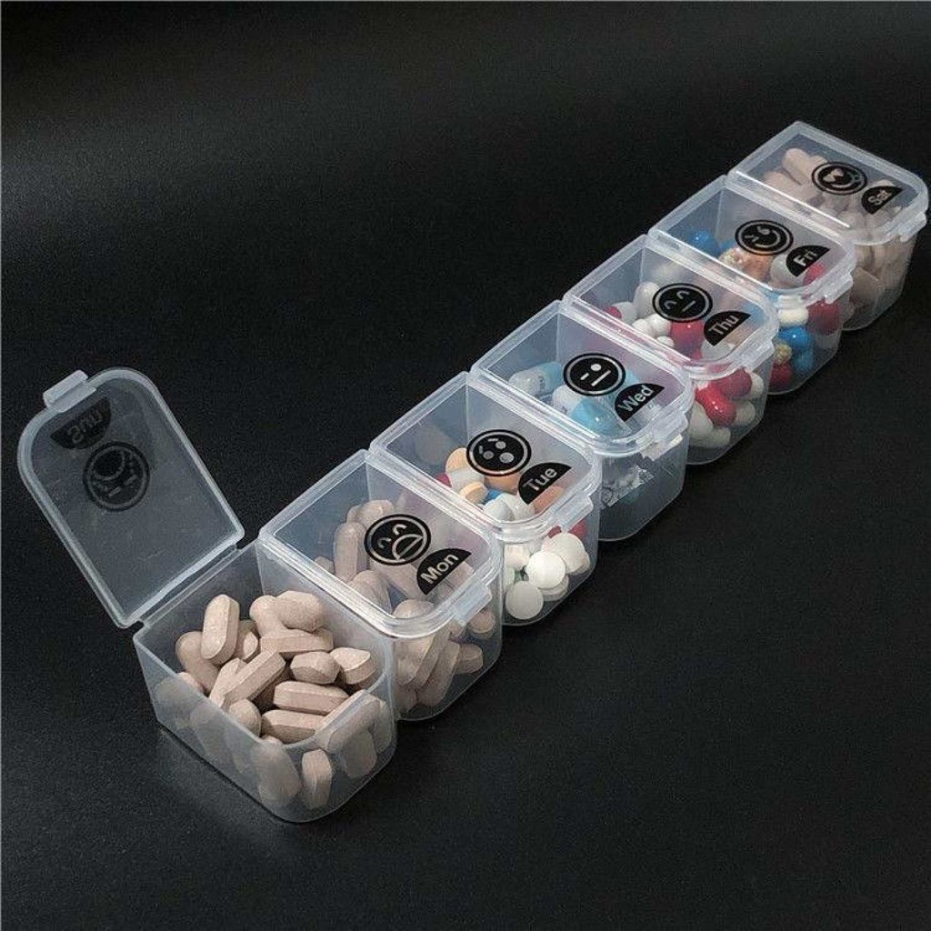 Seven-Grid Pill Box 7-Grid Pill Packing Box The Elderly Pill Capsule ...