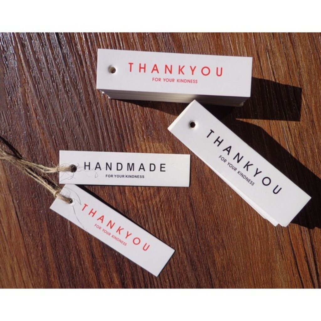 MR Tag Label Print Word Thank you/Handmade Rectangle Shape (50pcs ...