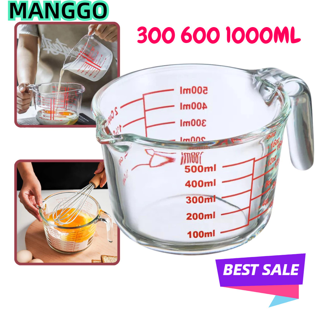 1000ML measuring cup glass milk jug heat-resistant transparent ...