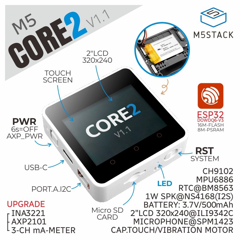 M5Stack Official Core2 ESP32 IoT Development Kit V1.1 | Shopee Philippines