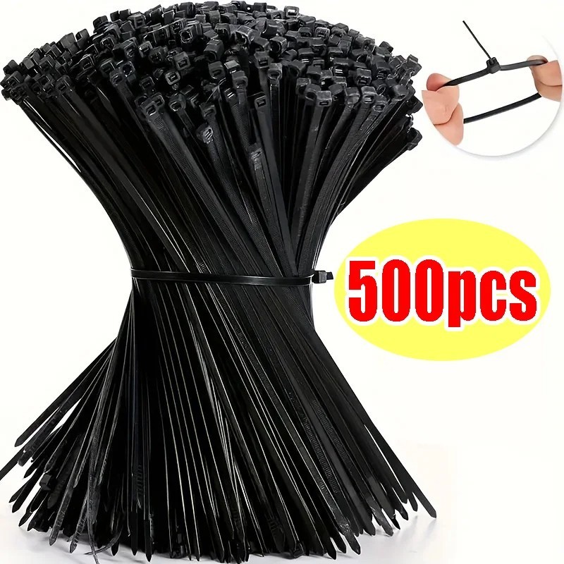 Plastic Nylon Cable Ties - Self-locking Cord Straps - Adjustable Fastening Loop for Home Office ...