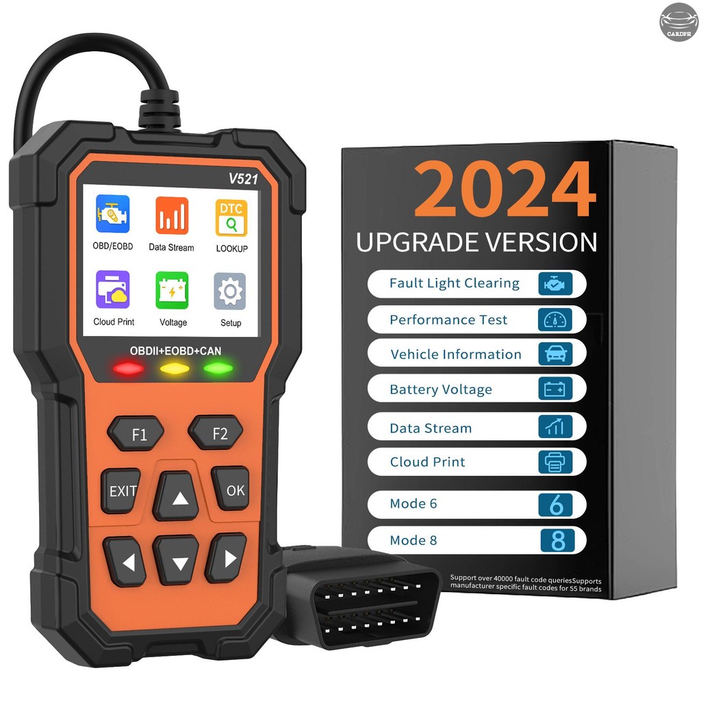 V521 Universal OBDII Scanner Professional Car Code Reader Data Print ...