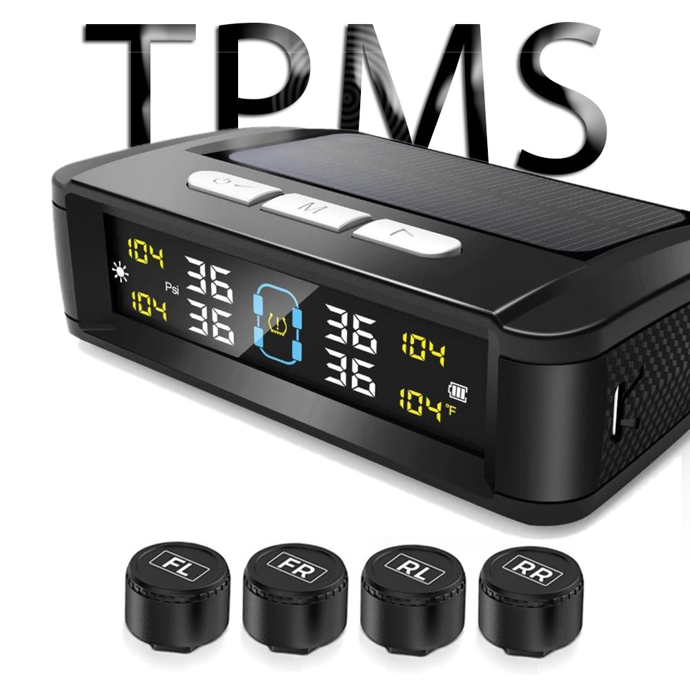Universal Solar-Powered TPMS with LCD Display - External/Internal ...