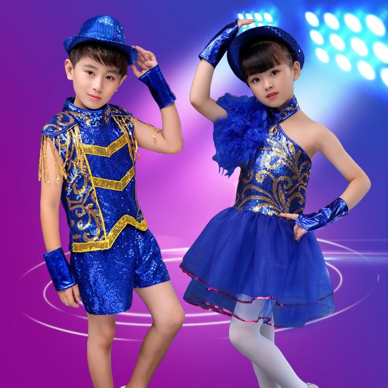Children's Day Children's Jazz Dance Costumes Girls Princess Dress Hip ...
