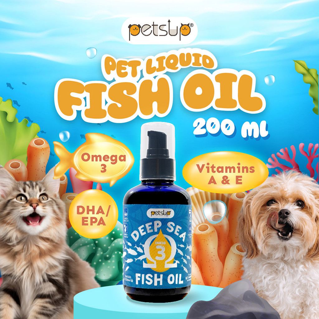 Petsup Premium Salmon Fish Oil for Pets Healthy 200ml Omega-3 Skin Coat ...