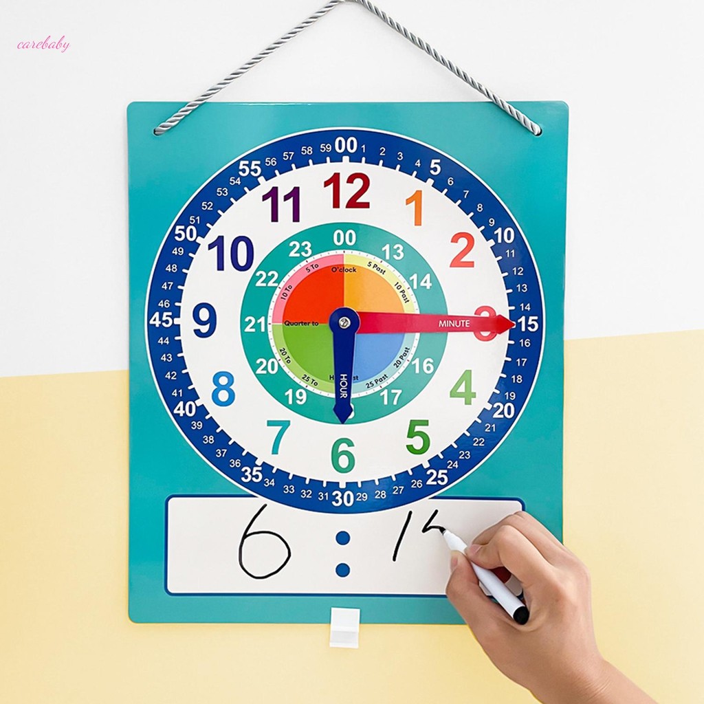 Large Writable Dry Erase Teaching Clock Clocks and Time Teaching Aids ...