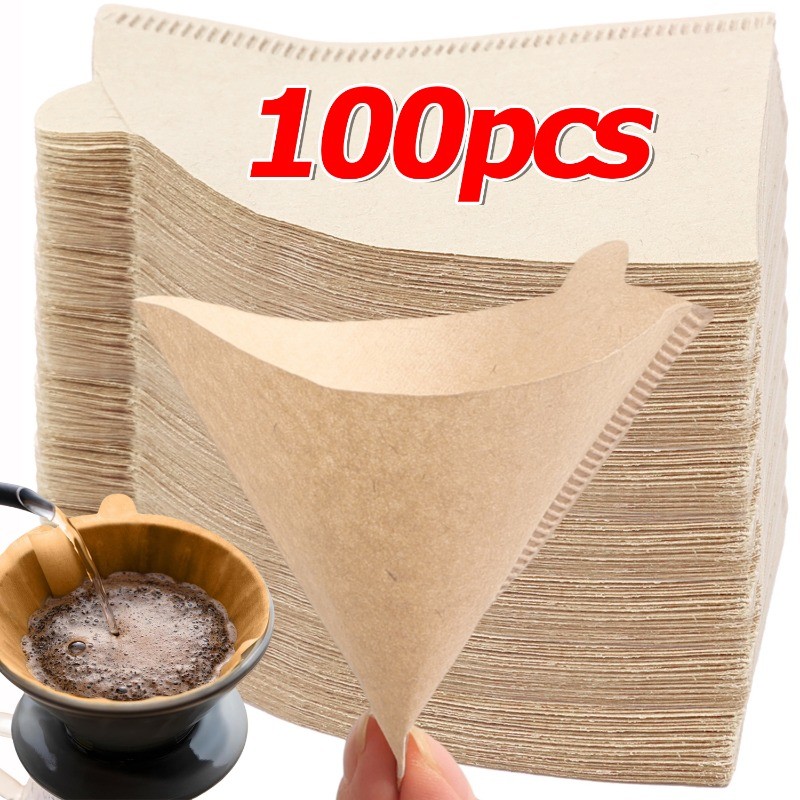 50/100 Pcs Cone Coffee Filters - 1-2 Cups V01 Disposable Coffee Filter ...