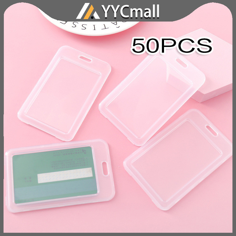 50Pcs PVC ID Card Cover Waterproof Double Sided ID Set Clear ID ...