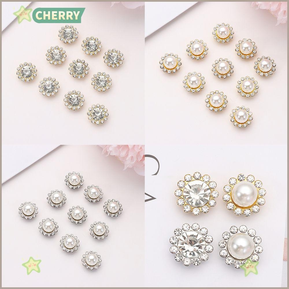 CHERRY3 10PCS Pearl Button DIY Craft Clothing Decorations Wedding Dress ...