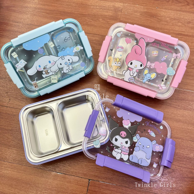 In Stock Kuromi Cinnamoroll 304 Stainless Steel Lunch Box Kids Girls Removable Sealed Leak-Proof ...