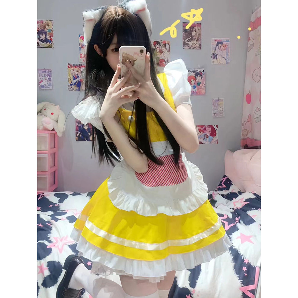 New Lolita Cosplay Japan Lotte Doraemon Anime Costume Cute cos Maid ...