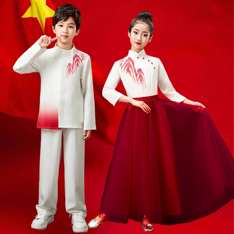Elementary School Students Recitation Costume Red Theme Patriotic ...