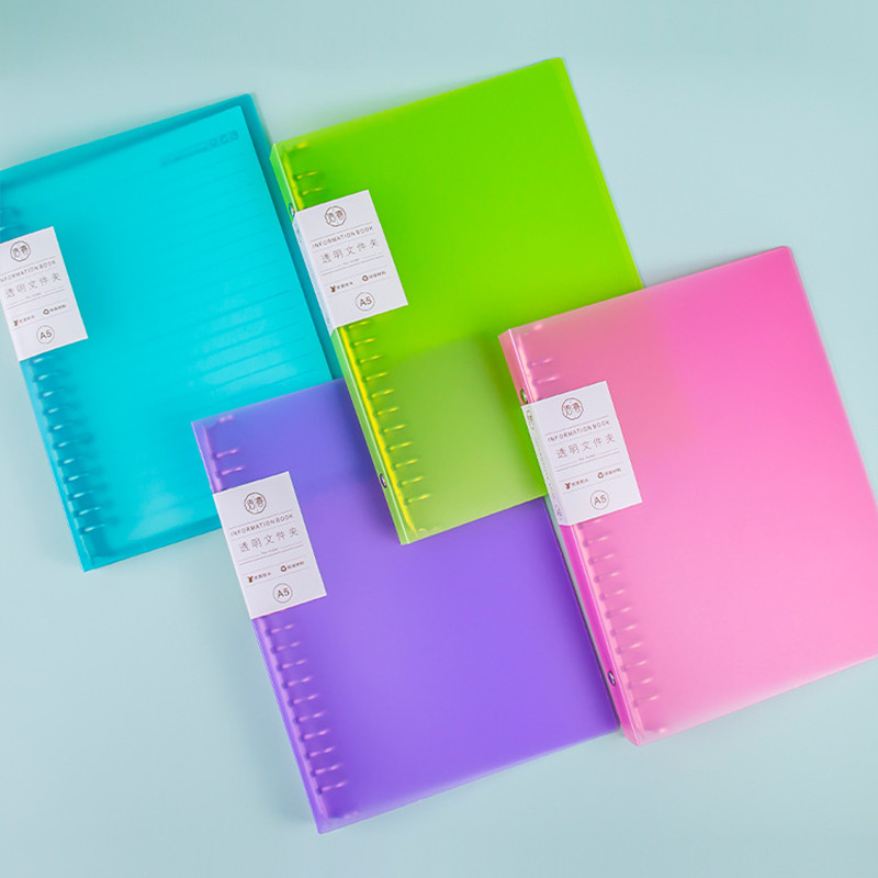 B5 Refillable Binder Notebook Pink Purple Blue A5 Ring Stationary ...