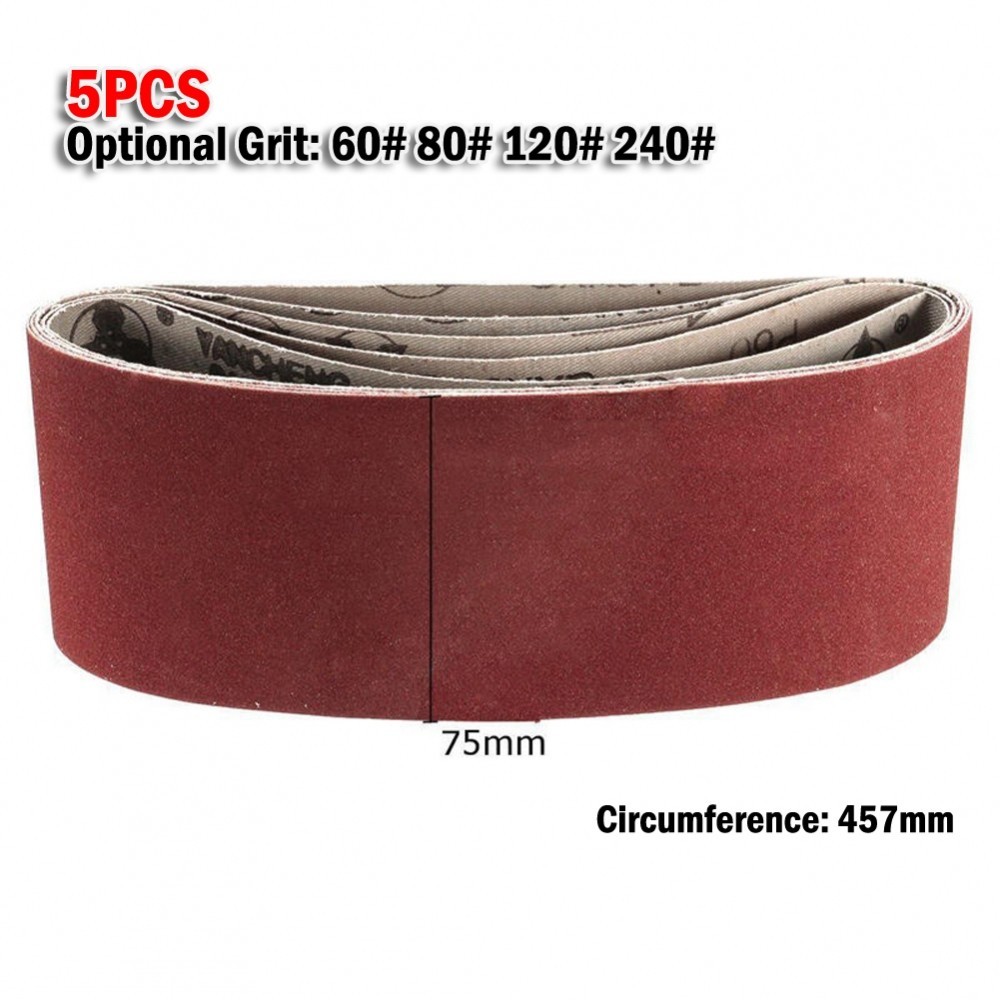 5PCS Sanding Belts for Woodworking Aluminum Oxide Polishing and ...