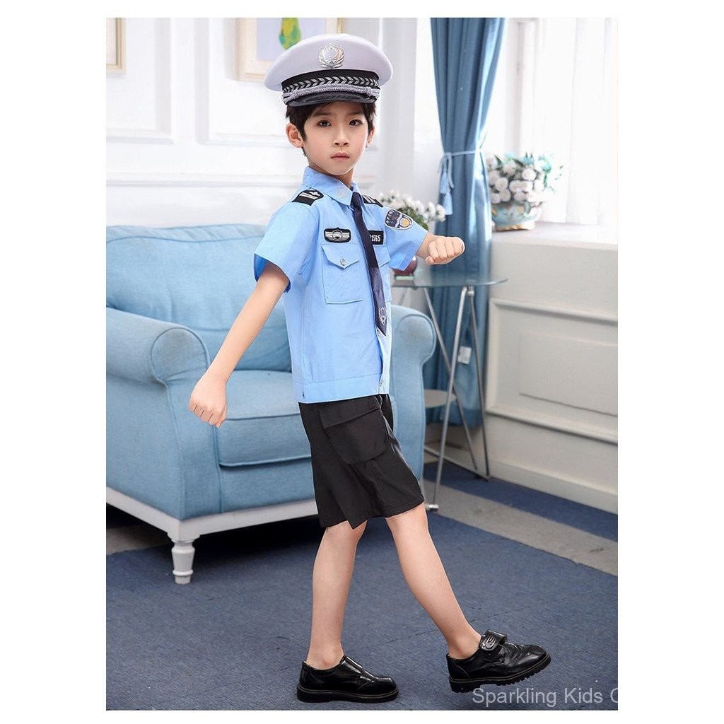 Children's Little Police Officer Short Sleeve Set Police Officer ...