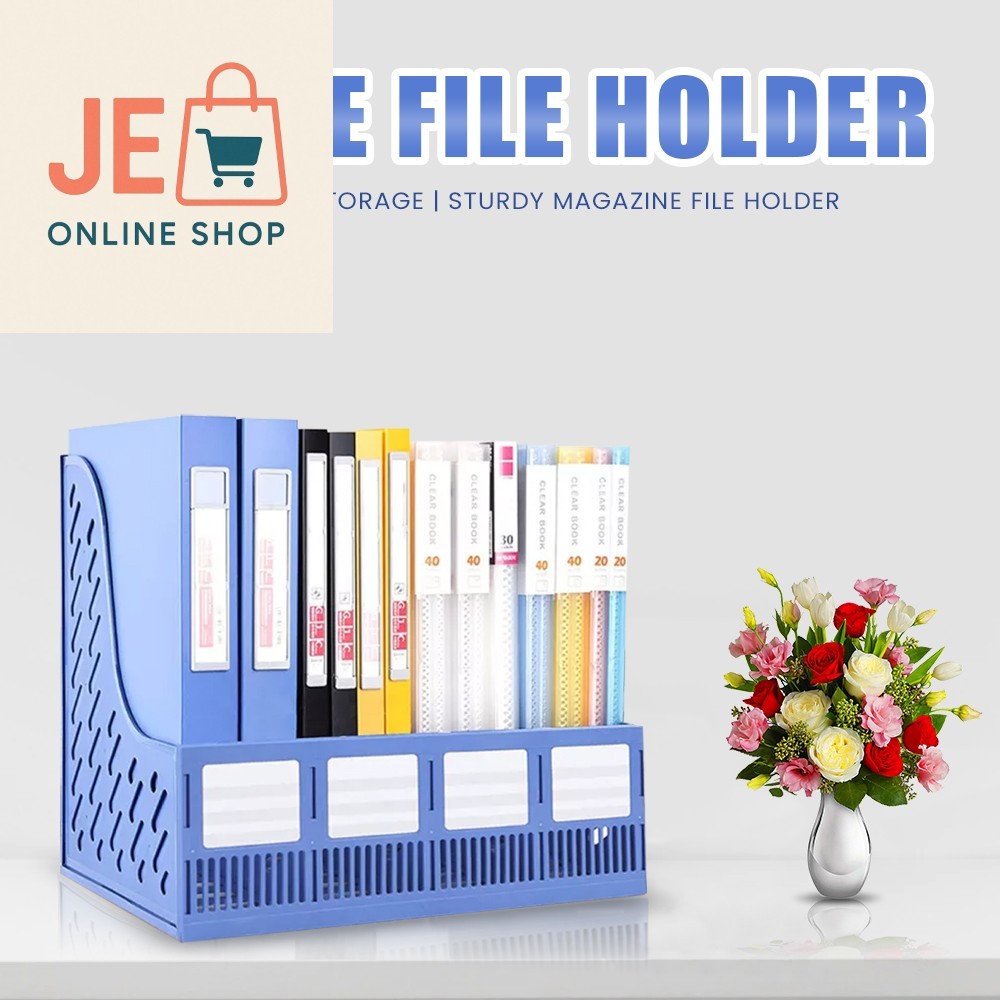 Office File Holder 4 Desktop Storage Book Paper Desk Rack Organizer ...
