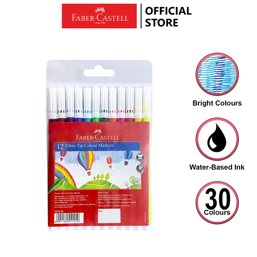 Faber-Castell Coloring Markers 12 colors NEW (White Cap) (12155121 ...