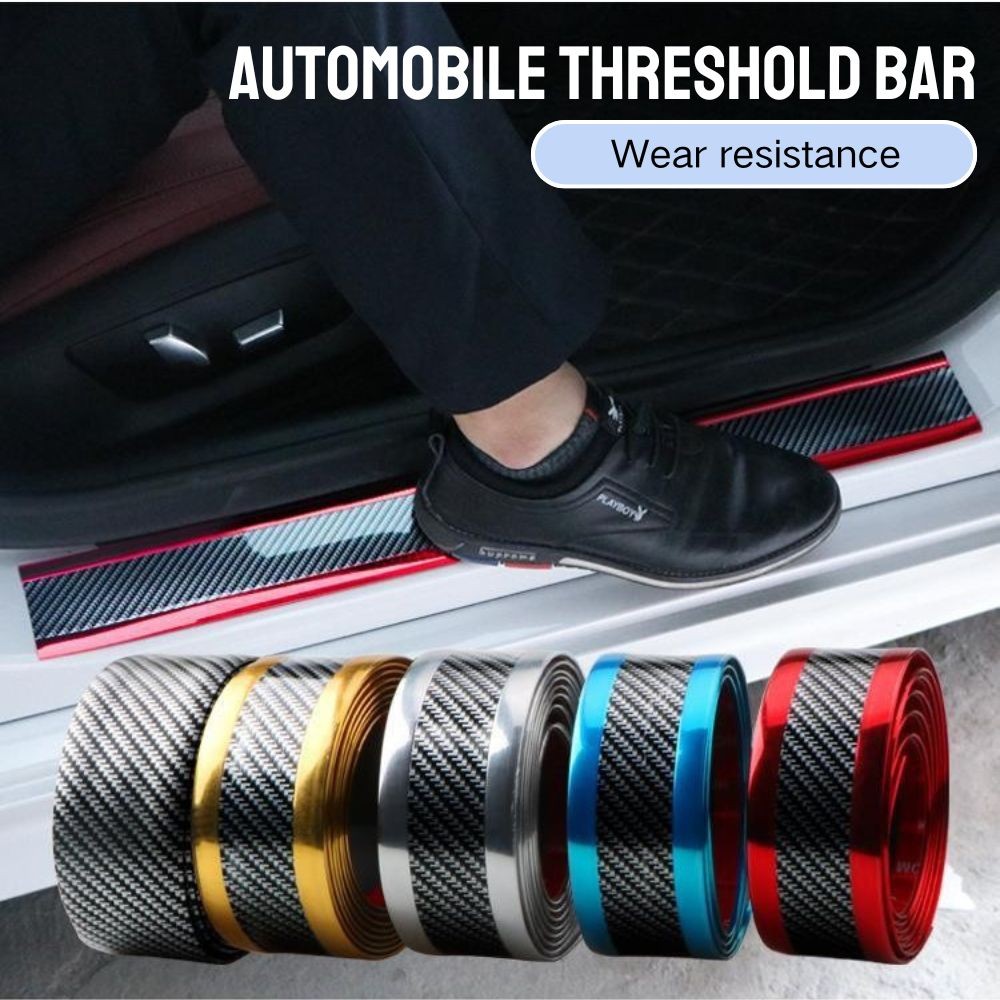 1m Car Threshold Protection Sticker Carbon Fiber Rubber Car Universal ...