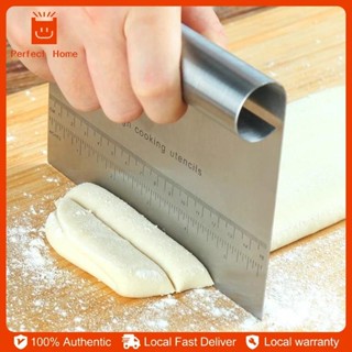 Stainless Steel Dough Cutter Scraper Baking Smoother Cake Measure ...