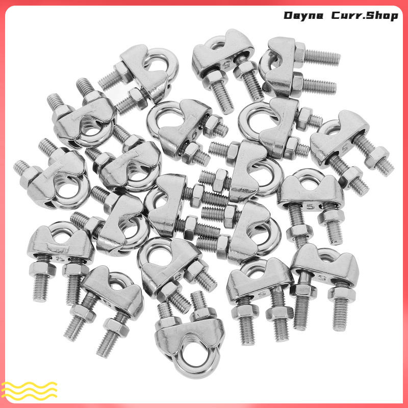 20 Pcs Stainless Steel Cable Clamp U-Shaped Wire Rope Clip Metal Cable ...