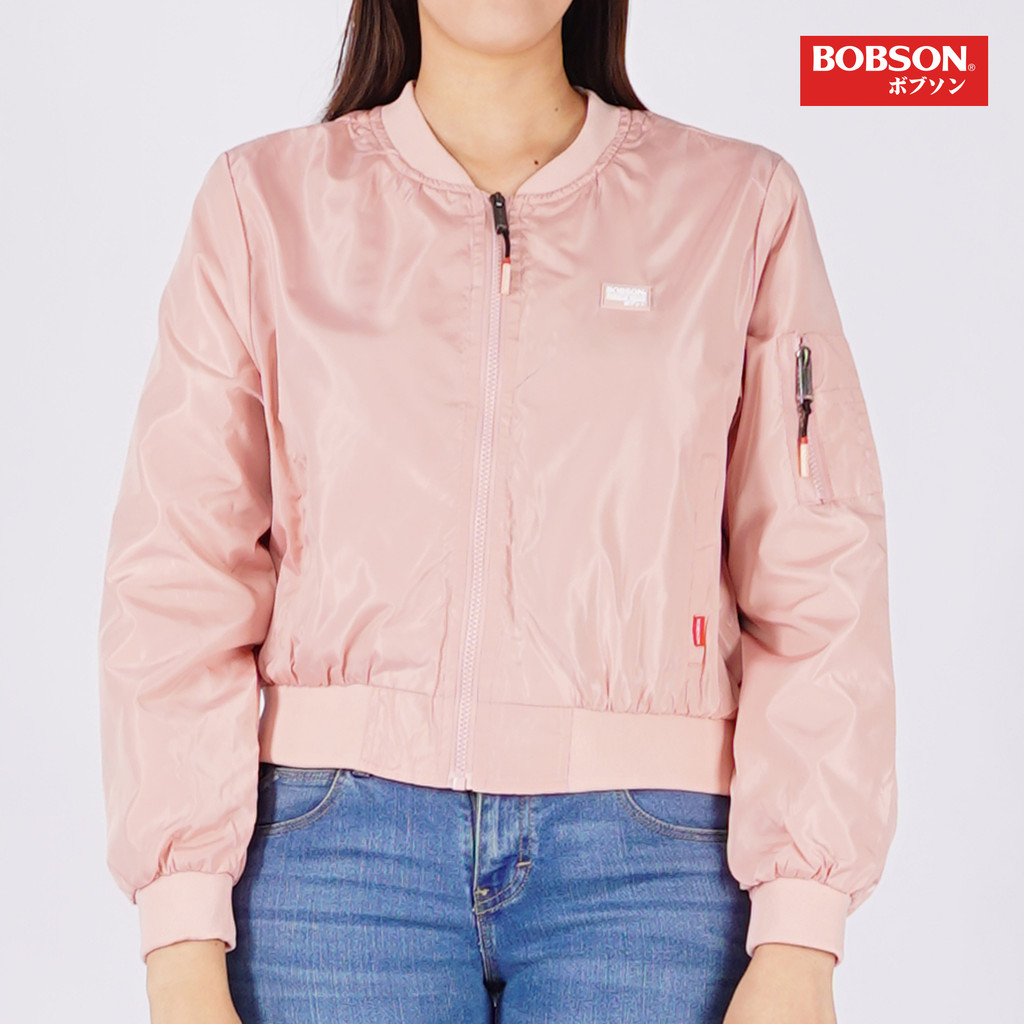 Bobson Japanese Ladies Basic Jacket Crop Fit 139977 (Pink) | Shopee ...