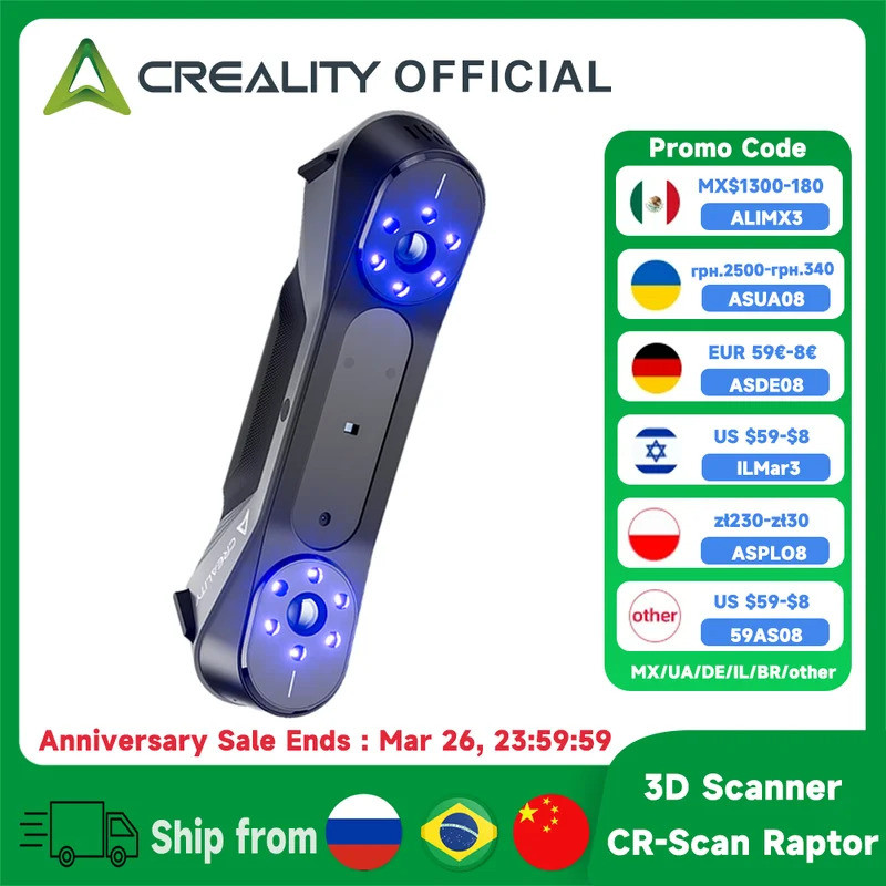 Creality 3D Scanner CR-Scan Raptor Upgrade 0.02mm Metrology Accuracy ...