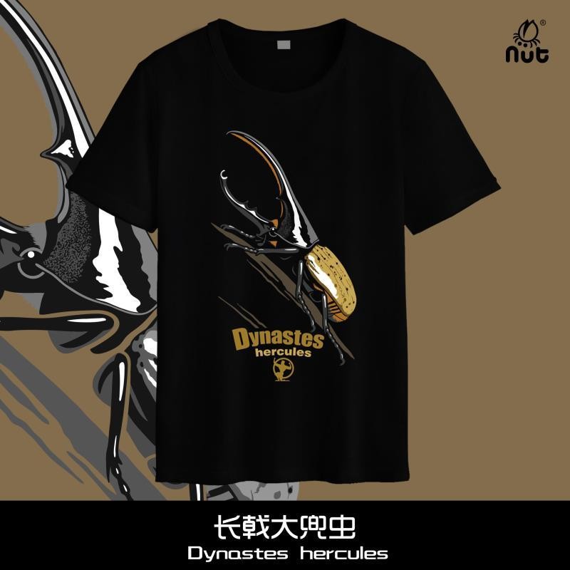 Long Halberd Big Bug T-shirt Beetle Pattern Insect Short Sleeve 100% ...