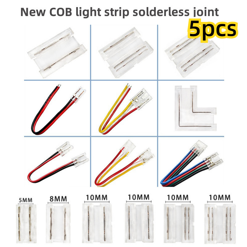 5pcs COB Connector 5mm/8mm/10mm 2pin/ 3pin/ 4pin L Shape Single Double Head I Through Connector ...