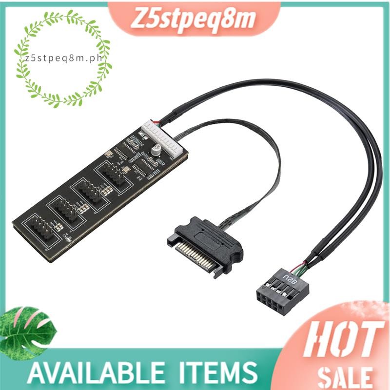 9Pin USB Header Splitter with SATA Power Cable, Internal USB Hub ...