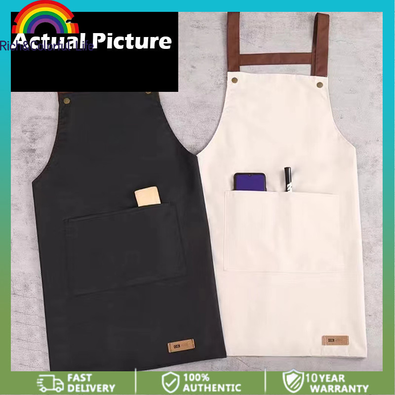 Waterproof Apron Coffee Shop Barber Working Bib Kitchen Cooking Aprons ...