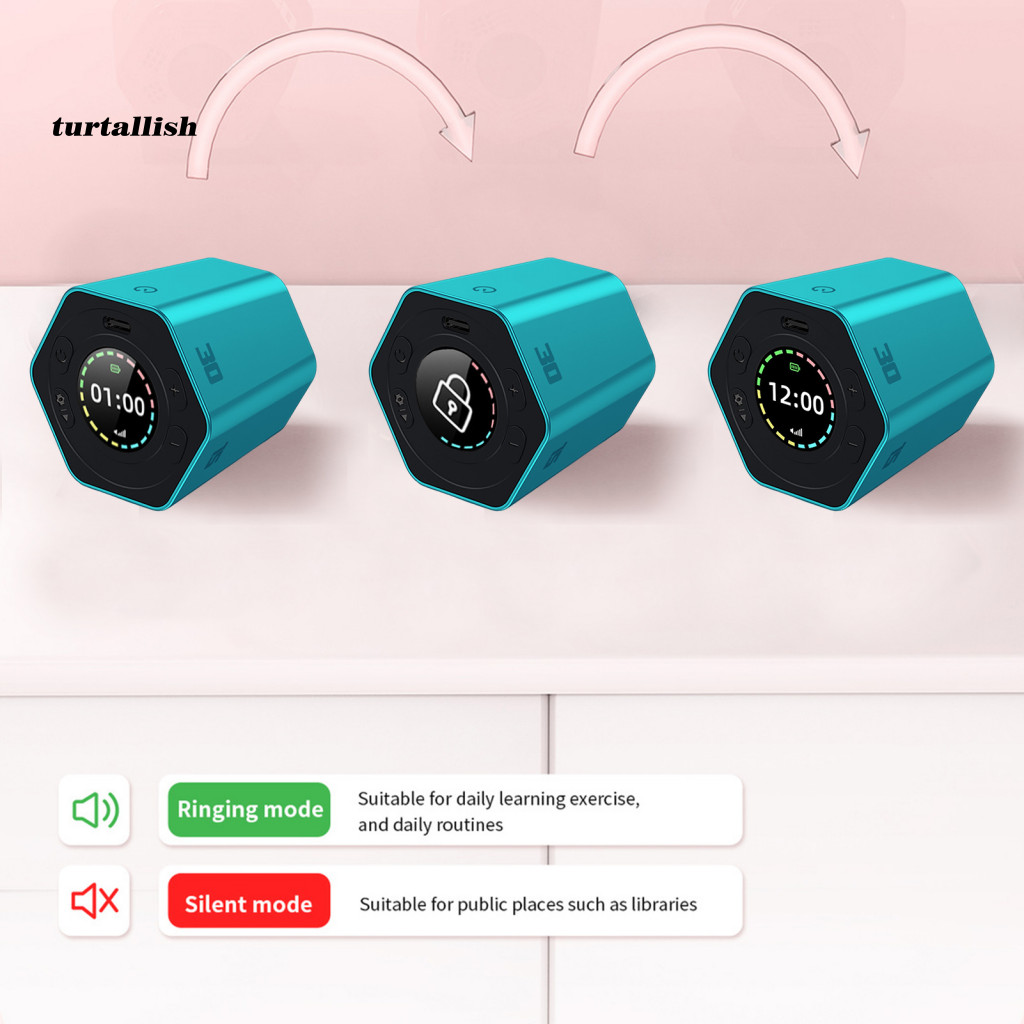 Turt Portable Productivity Timer Hexagon Magnetic Flip Focus Timer Portable Hexagon Pomodoro